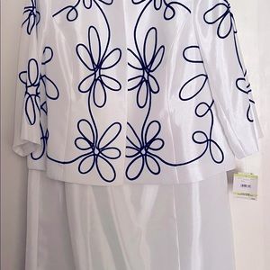 Kasper | Dresses | Womens Floral Embroidered Jewel Neck Jacket 8w ...